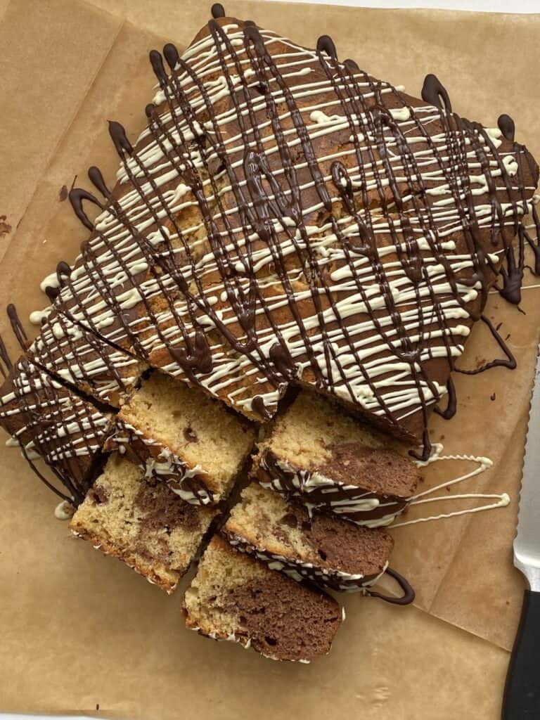 Chocolate and Vanilla Marble Cake - Tasty Bakes Kitchen